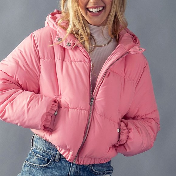 Love Tree | Jackets & Coats | New Barbie Bubble Gum Pink Hooded Zip Up ...